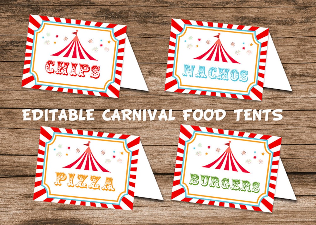 Editable Carnival Food Tent, Printable, Circus Tent Canopy Template ...