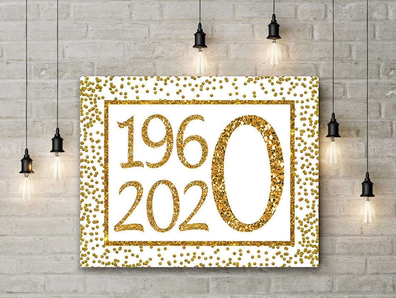 Gold 60th Birthday, Cheers to 60 Years, 60th Birthday Sign, 60th ...