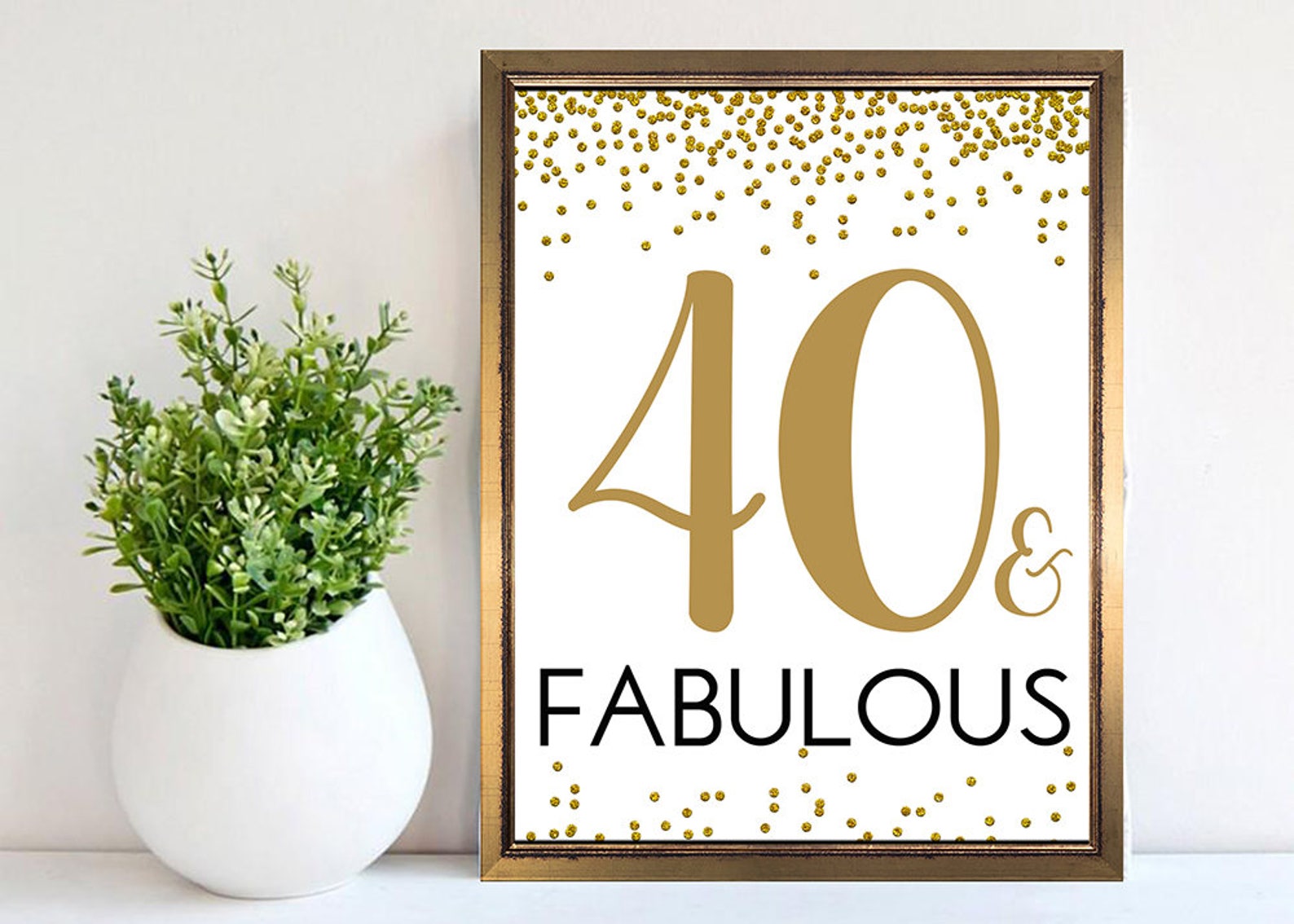 40 and Fabulous Cheers to 40 Years 40th Birthday Sign 40th | Etsy