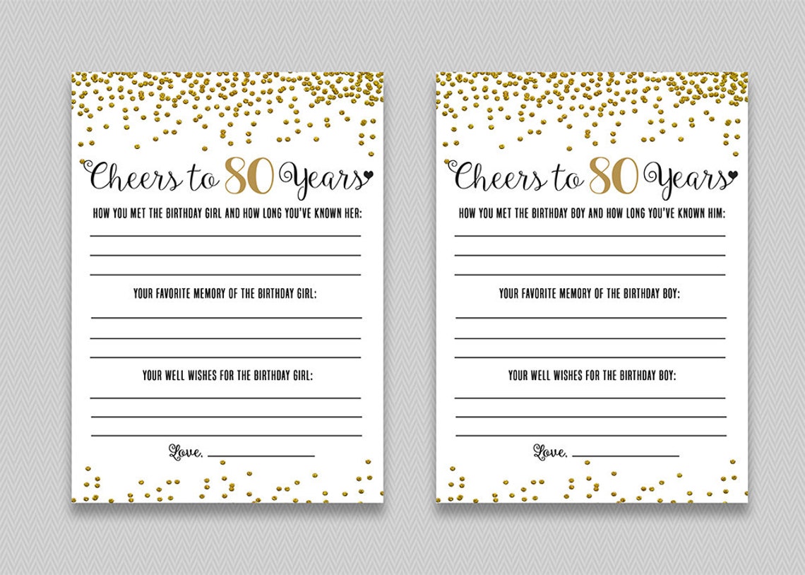 80th Birthday Pack 80th Birthday Game 80th Birthday Activity - Etsy