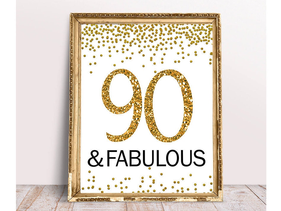 90th Birthday 90 and Fabulous Cheers to 90 Years Happy 90th | Etsy