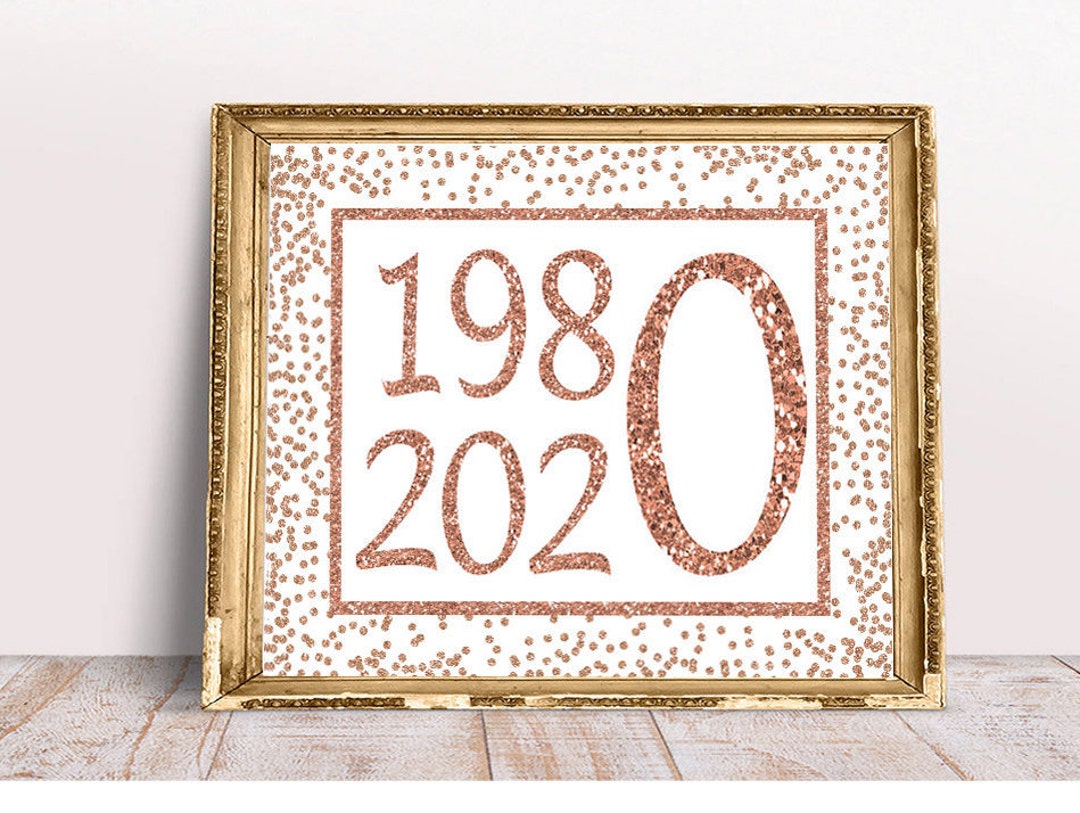 Rose Gold 40th Birthday, Cheers to 40 Years, 40th Birthday Sign, 40th ...