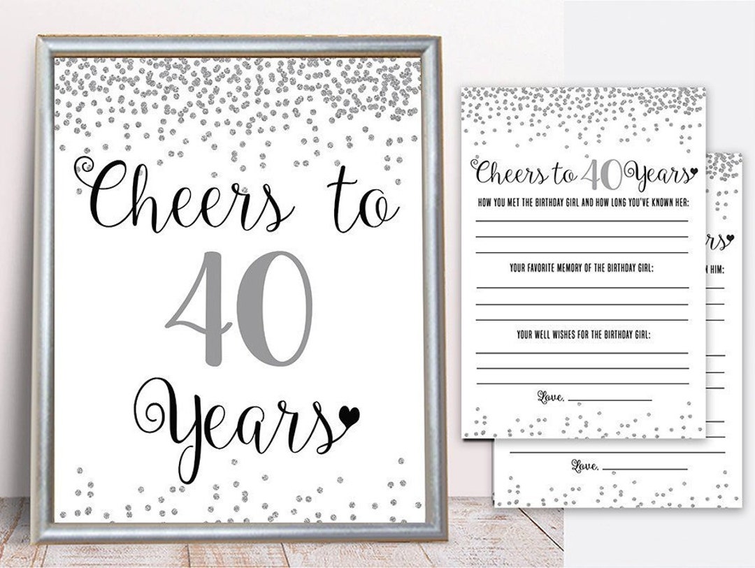 Silver 40th Birthday Pack, 40th Birthday Game, 40th Birthday Activity ...
