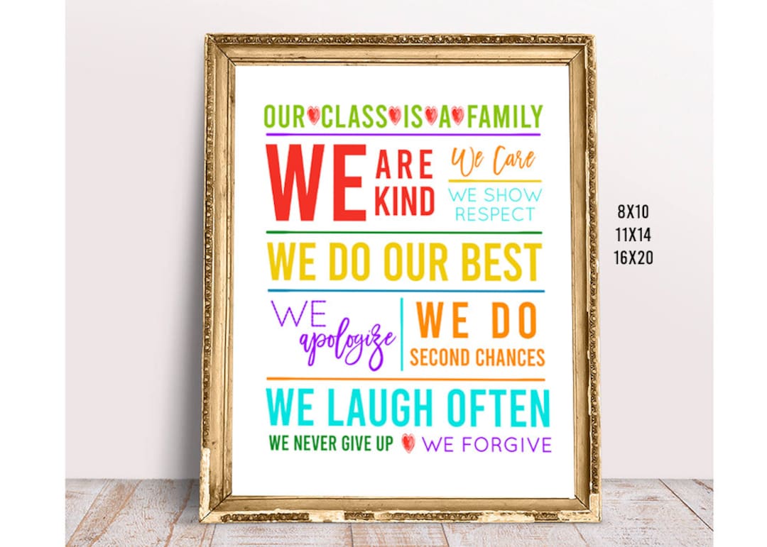 Back to School Sign, Our Class is A Family Printable, Teacher Bulletin ...