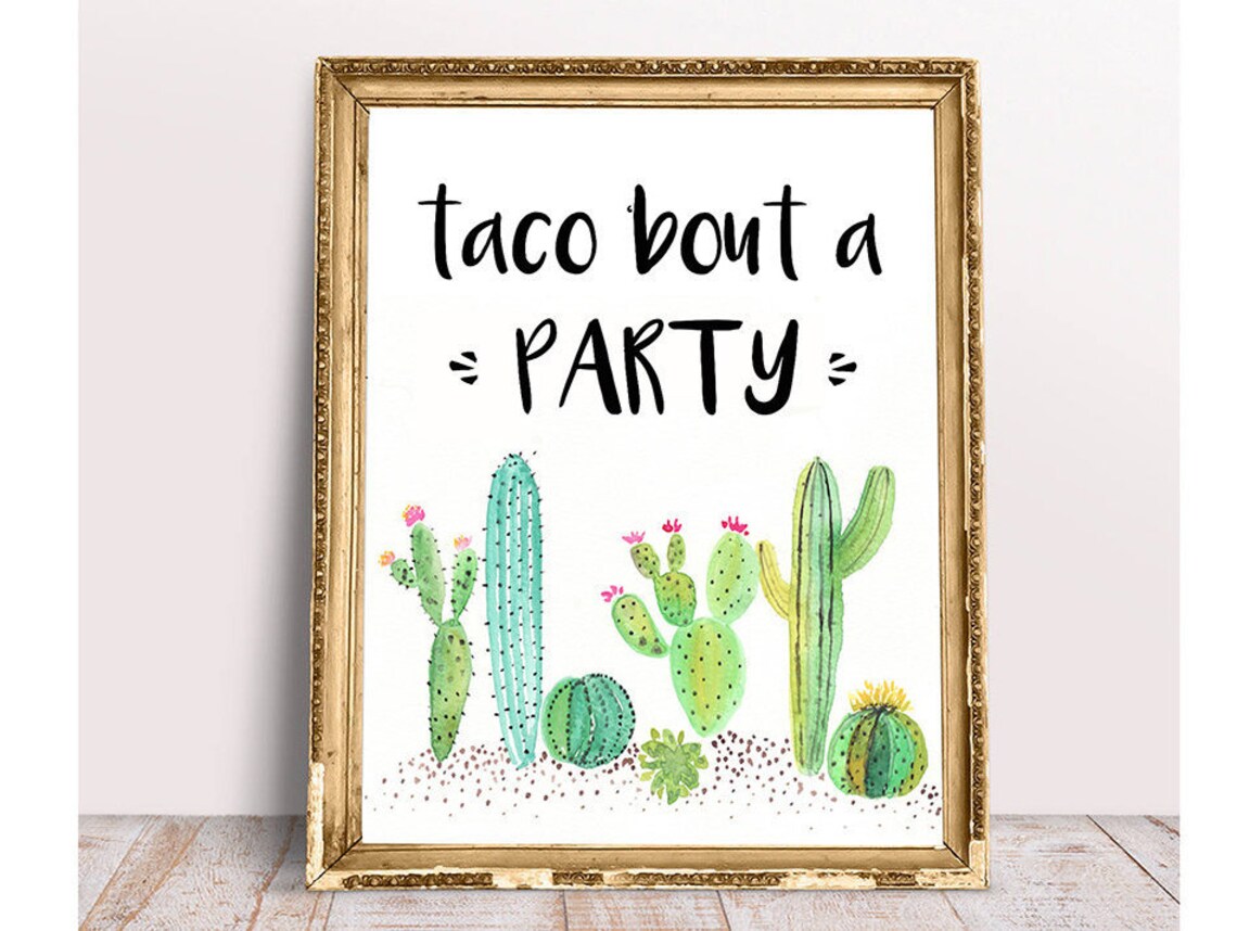 Taco 'bout a Party Printable Fiesta Sign Fiesta | Etsy