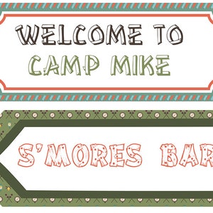 Editable Camping Signs Direction Arrows, Camping Arrows, Printable ...