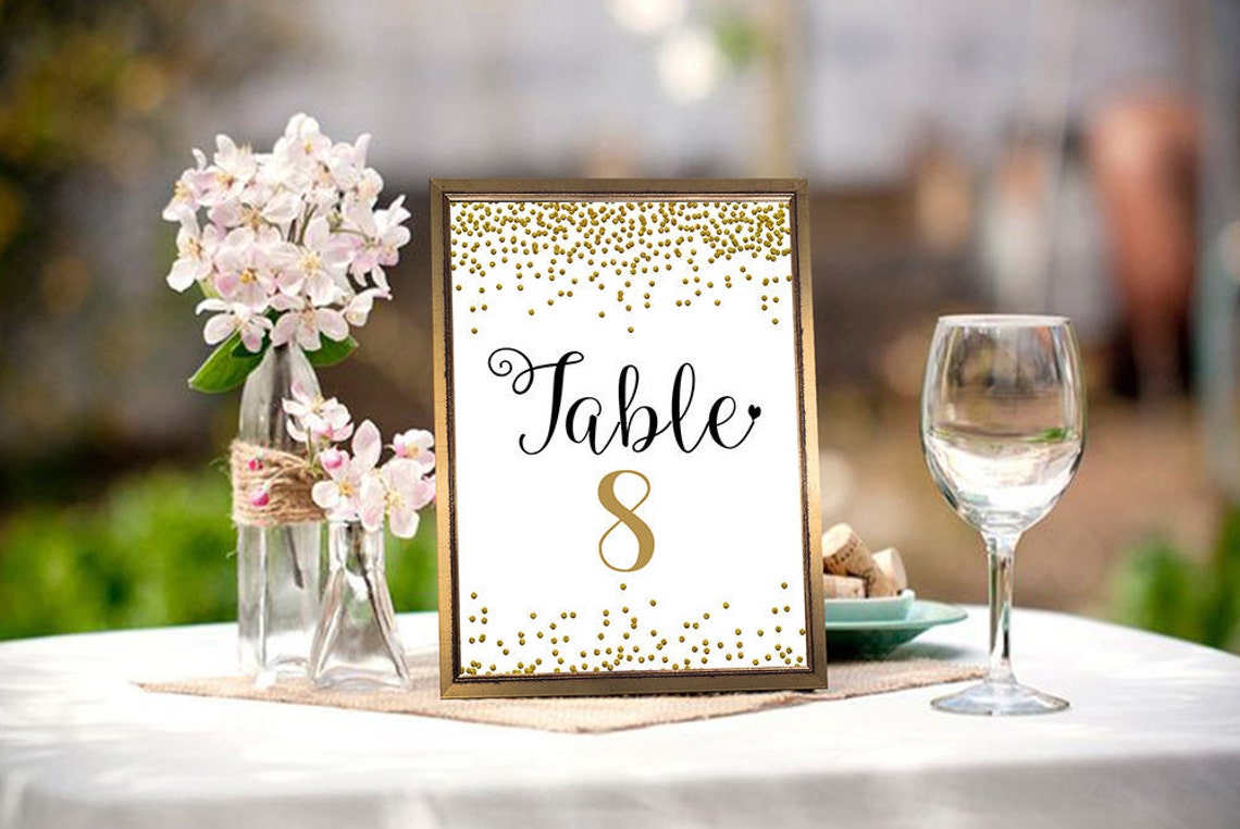 Table Numbers Printable Table Numbers Confetti Table | Etsy