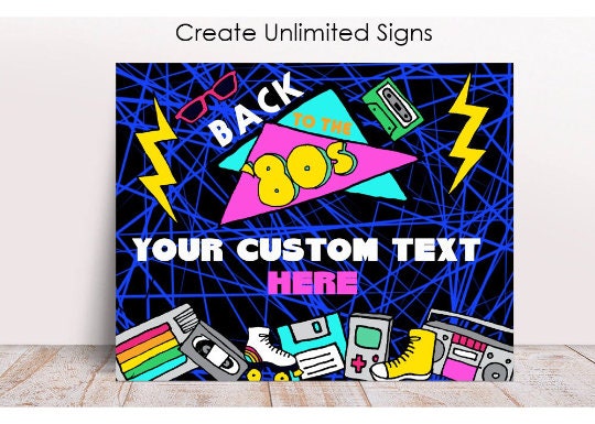 Retro Theme Party Bundle, Invitations & Decorations, Printable Package ...