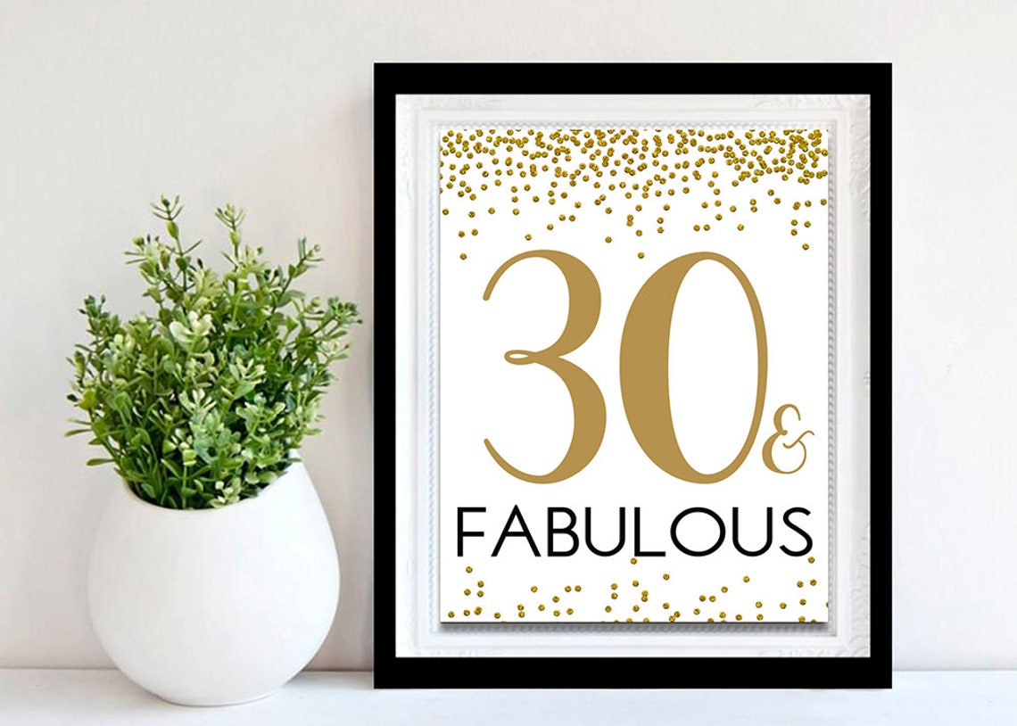 30 and Fabulous Cheers to 30 Years 30th Birthday Sign 30th | Etsy