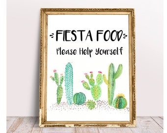 Fiesta Party Bar Sign Printable Bridal Shower Taco Party - Etsy