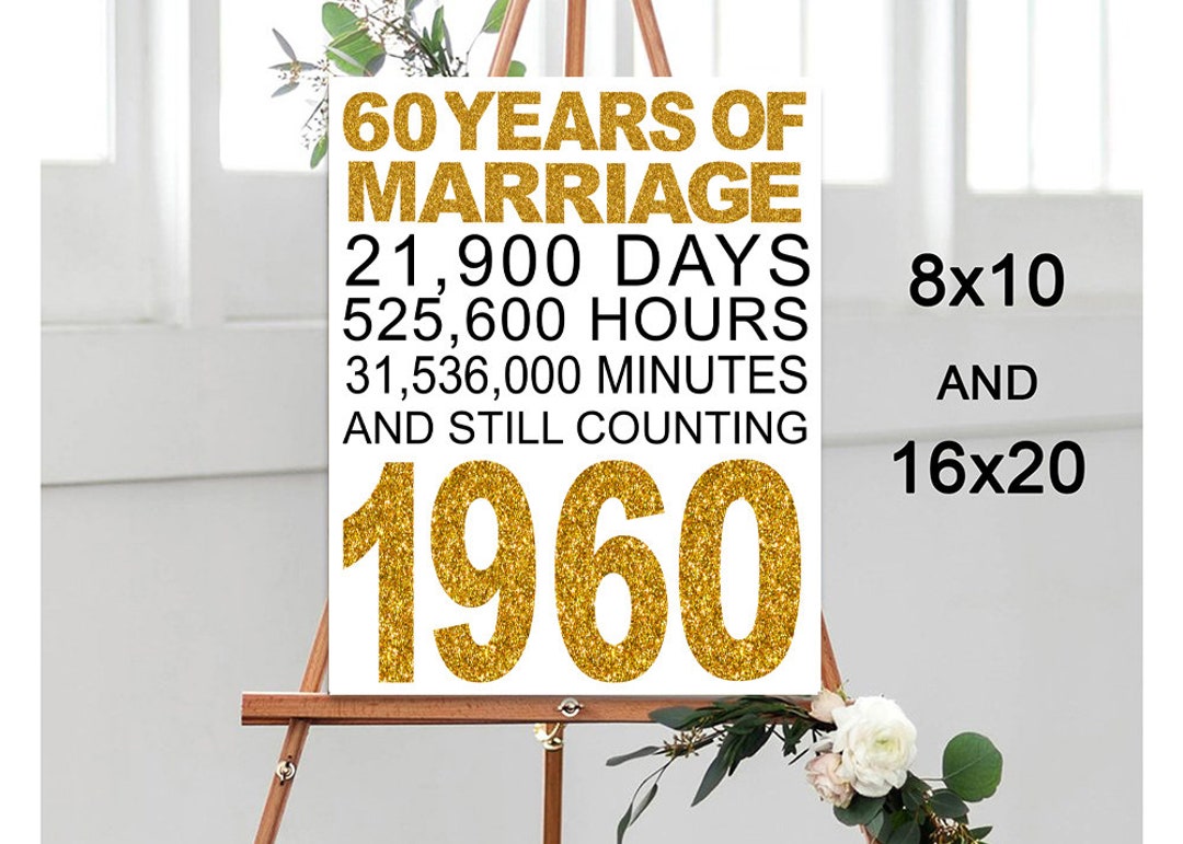 Happy 60th Anniversary, Cheers to 60 Years, 60th Wedding Anniversary ...