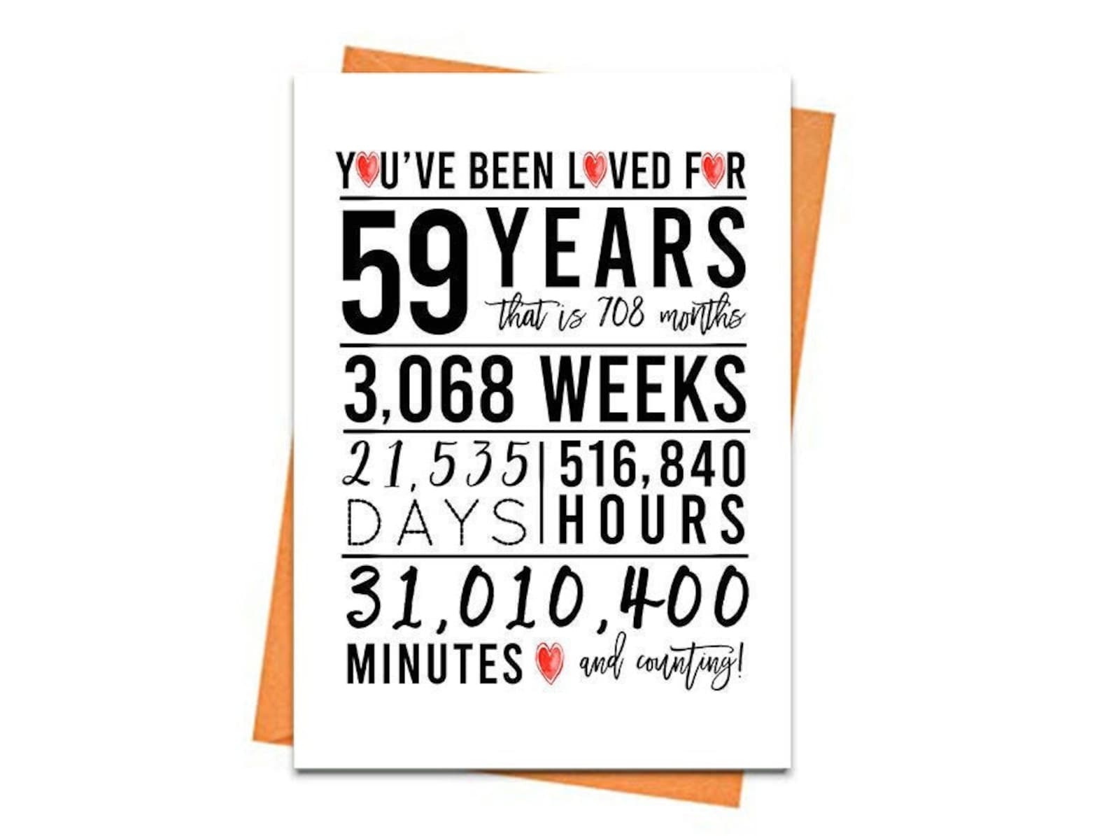 59th Birthday Card Printable Birthday Card 59th Birthday - Etsy