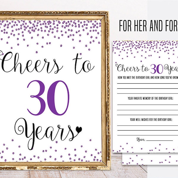 Printable 30th Anniversary Party Sheet - Etsy