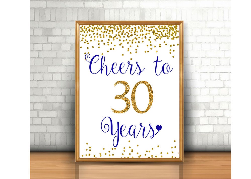 30th birthday decor Cheers to 30 Years 30th Birthday Sign | Etsy