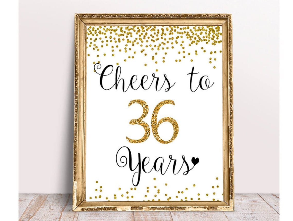 Cheers to 36 Years Sign Printable 36th Birthday Sign 36th - Etsy