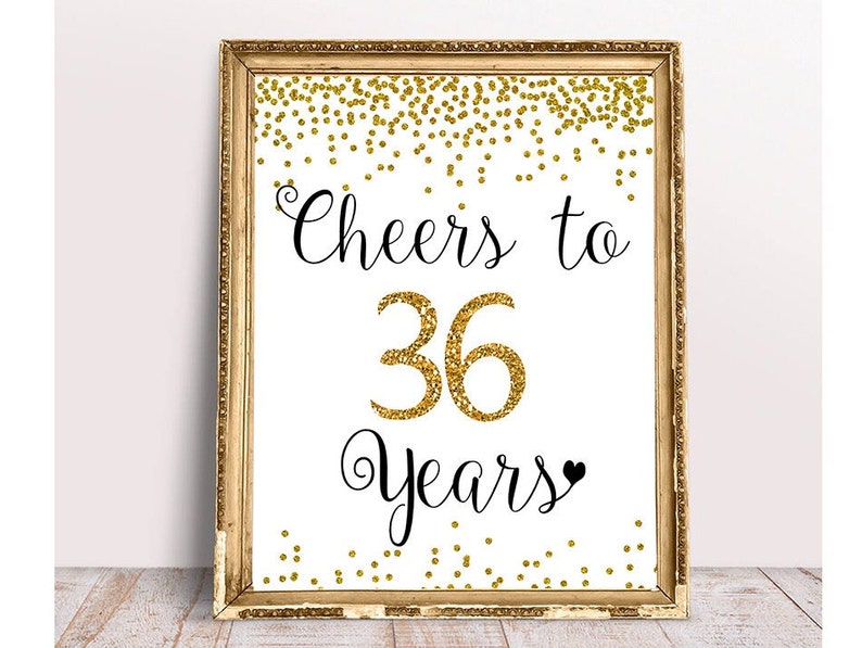 Cheers to 36 Years Sign Printable 36th Birthday Sign 36th - Etsy