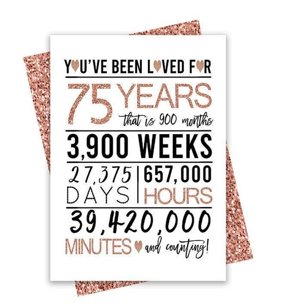 75th Birthday Card - Etsy