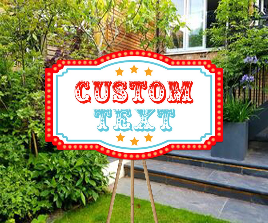 Circus Custom Sign, Circus Birthday Party, Carnival Birthday Sign, Kids ...
