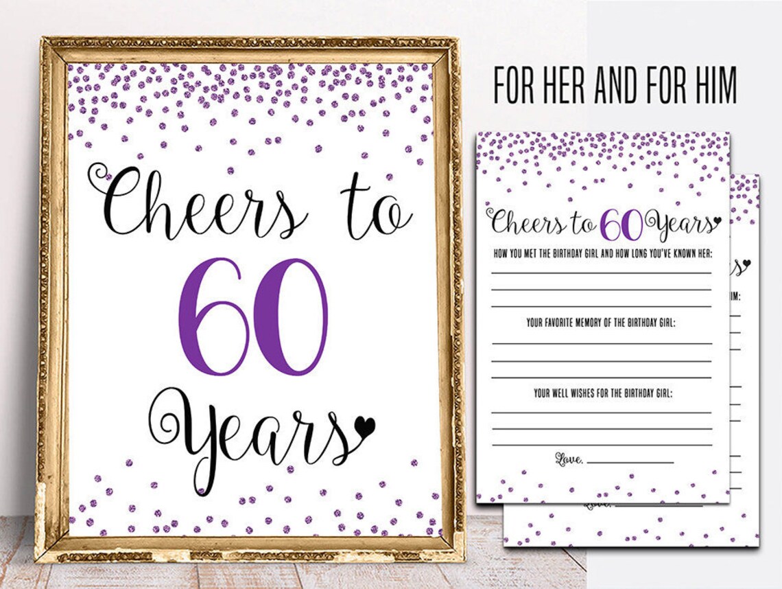 Purple 60th Birthday Pack 60th Birthday Game 60th Birthday - Etsy