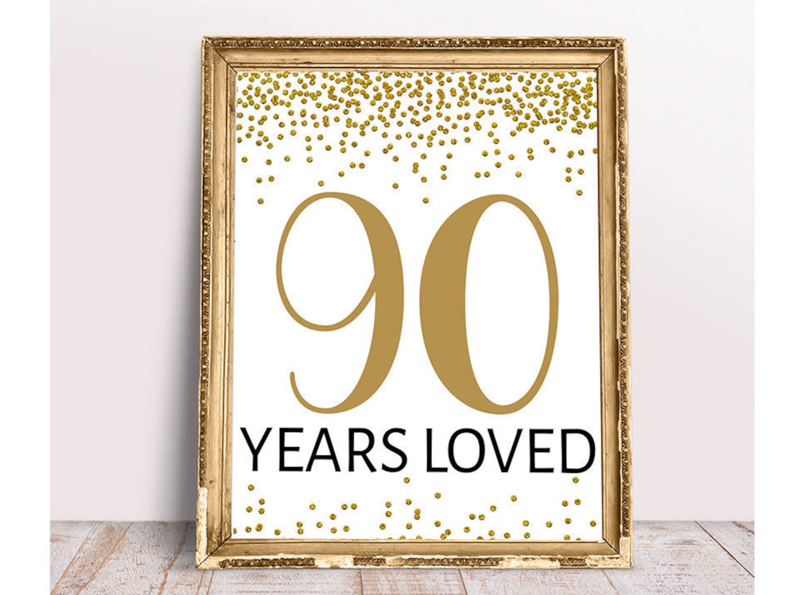 90 Years Loved 4x6 5x7 8x10 11x14 Cheers to 90 Years | Etsy