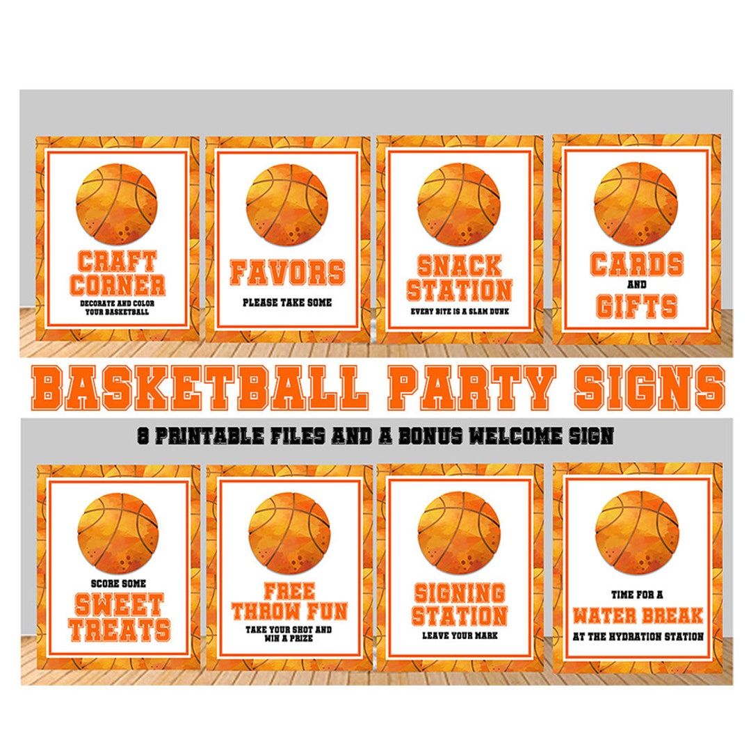Basketball Theme Party Bundle, Basketball Birthday Signs, Printable ...