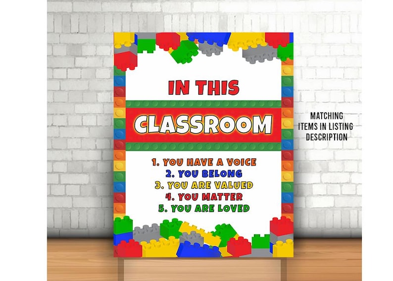Building Blocks in This Classroom Sign, You Matter Sign, All Are ...