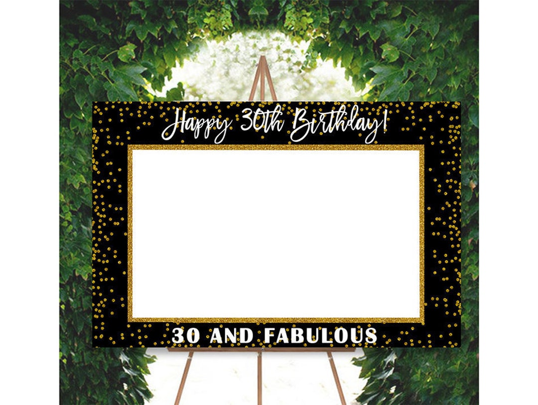 Gold Birthday Photo Prop, 30 and Fabulous, INSTANT DOWNLOAD, 30th ...