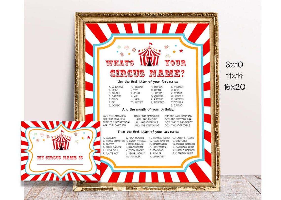 Editable Circus Name Sign - Printable Carnival Tent Sign - Customizable ...