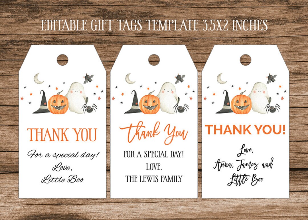 Editable Halloween Favor Tags, Printable, Pumpkin Tags, Halloween Baby ...