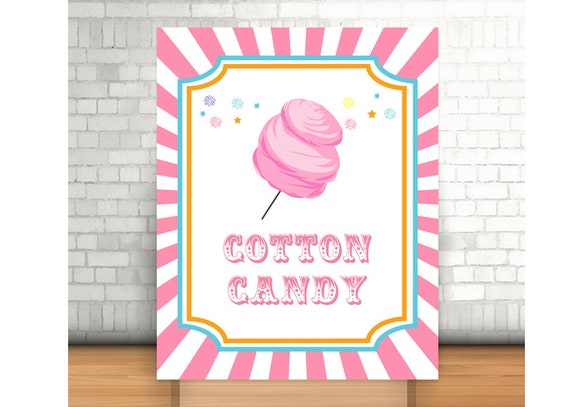 Cotton Candy Circus Signs Custom Cotton Candy Sign, Choose Your Text,