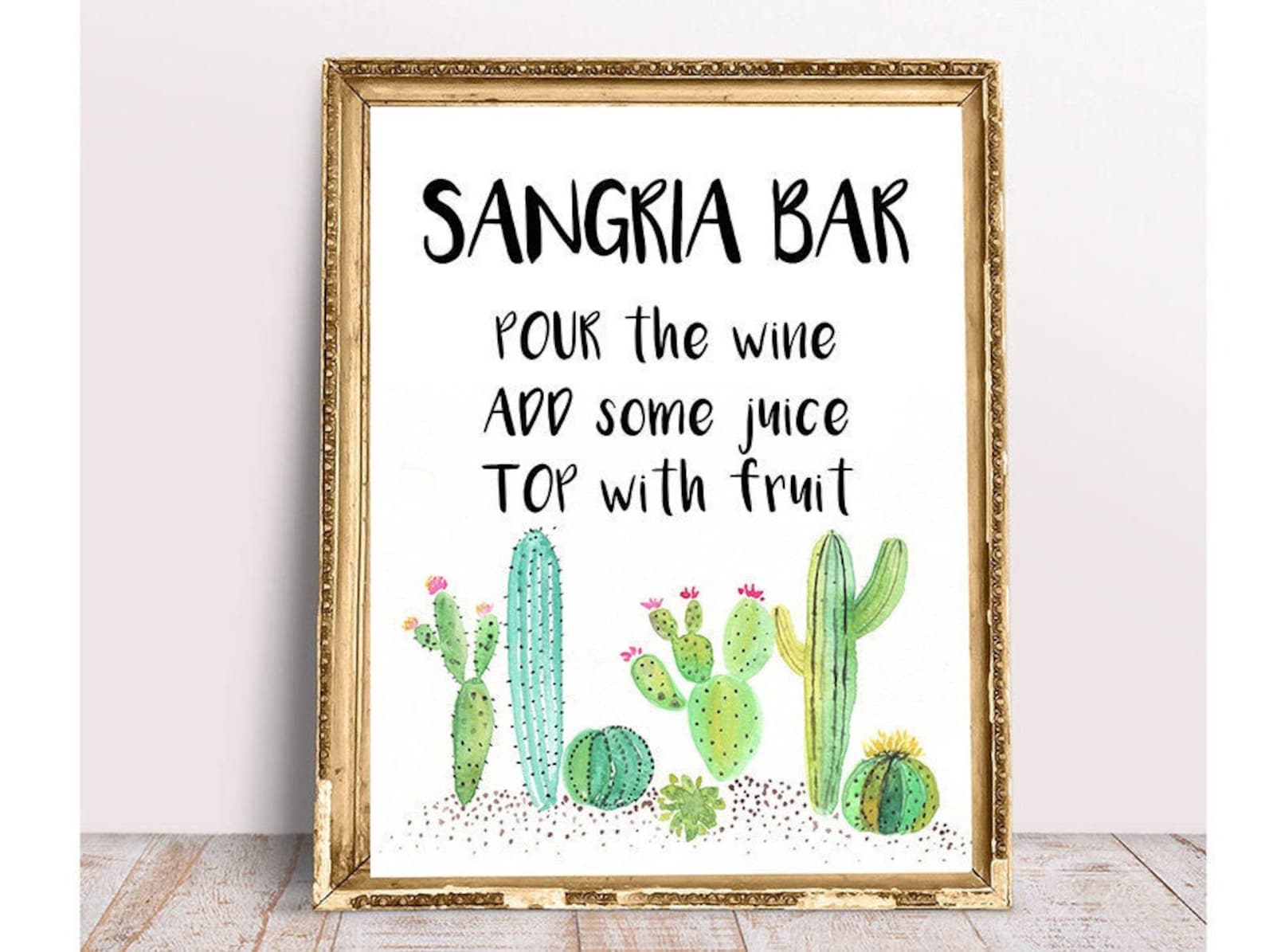 Sangria Bar Sangria Bar Sign Fiesta Bridal Shower Cactus - Etsy