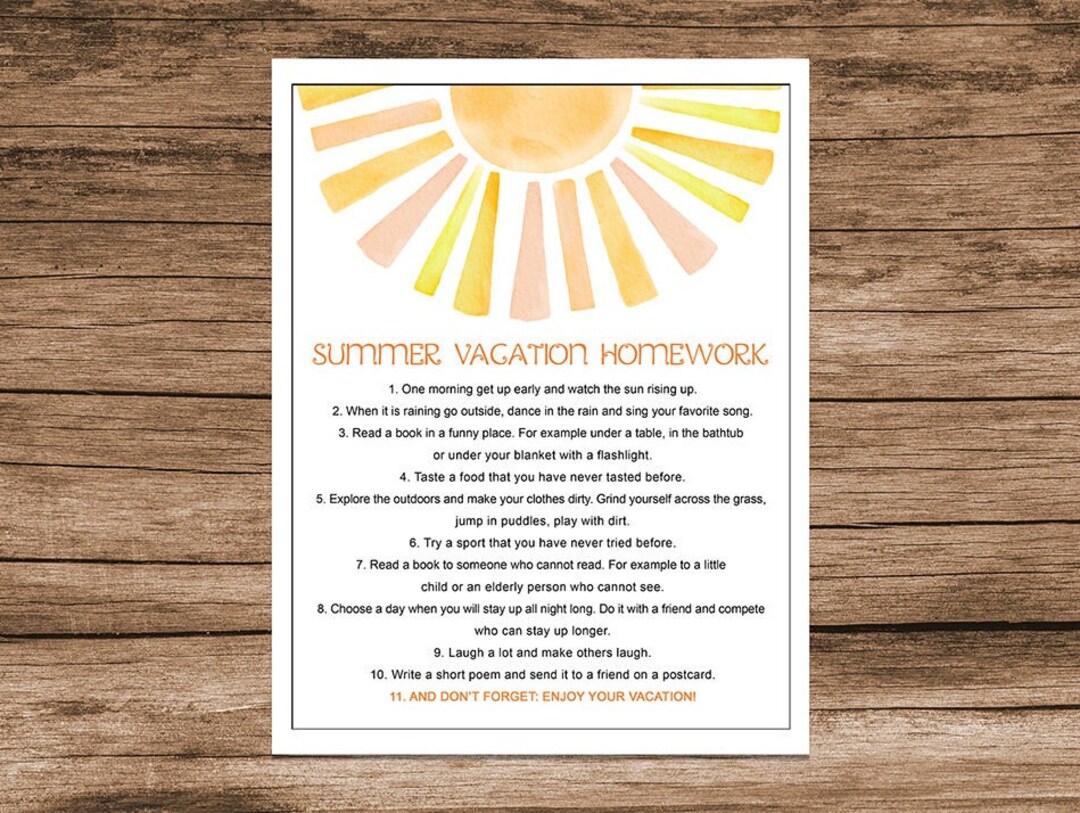 Summer Vacation Homework Printable Fun Activities For Etsy summer-vacation-homework-printable-fun-activities-for-etsy