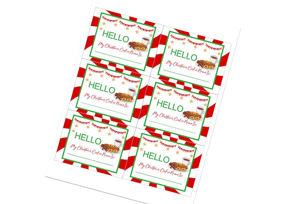 What's Your Christmas Cookie Name Game and Name Tags, Printable ...