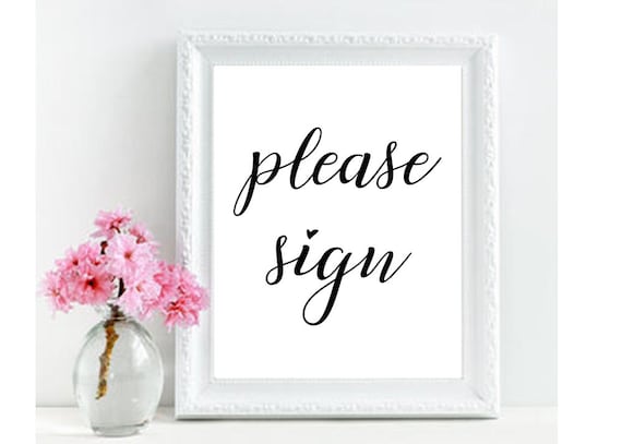 Please Sign 8x10 5x7 Please Sign Our Wedding Sign Wedding | Etsy