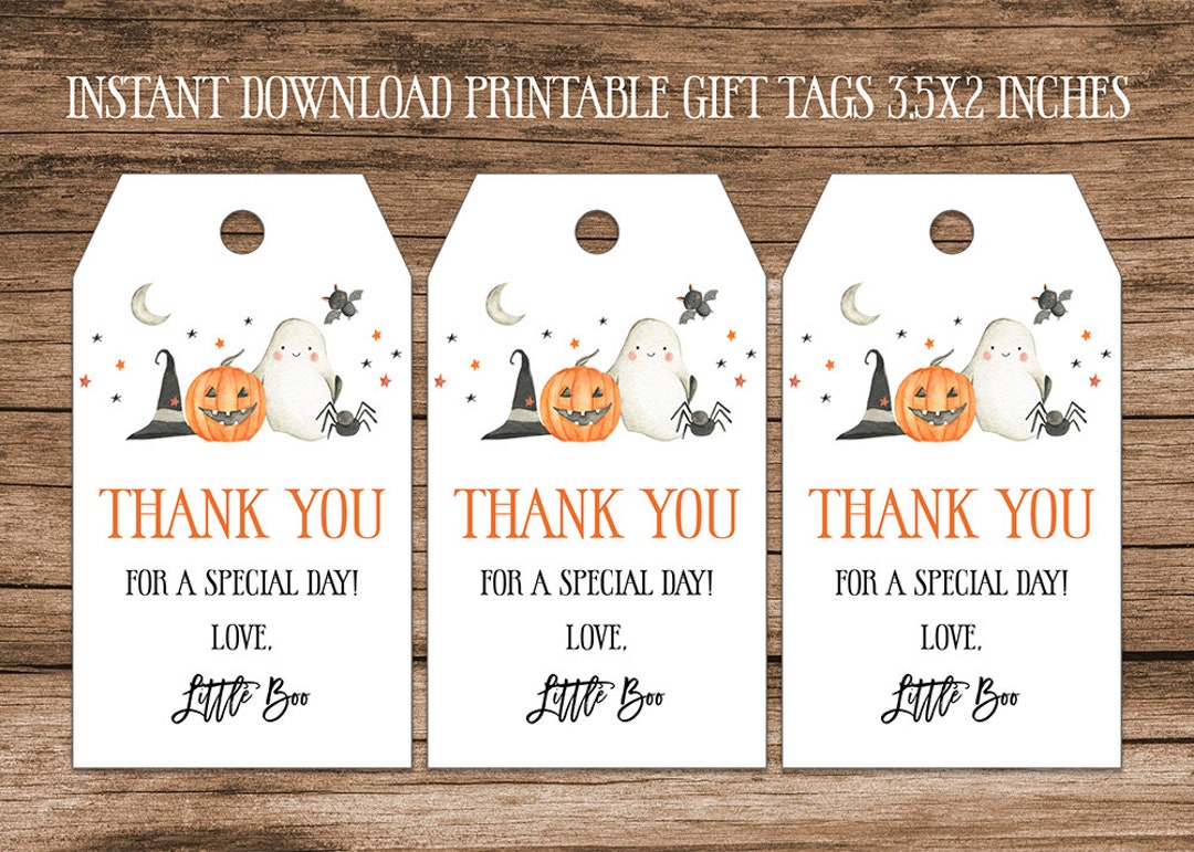 Halloween Favor Tags, Printable, Pumpkin Tags, Halloween Baby Shower ...