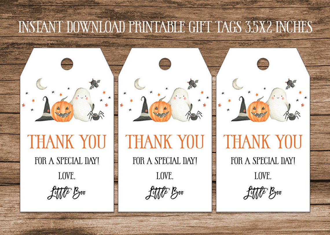Halloween Favor Tags, Printable, Pumpkin Tags, Halloween Baby Shower ...
