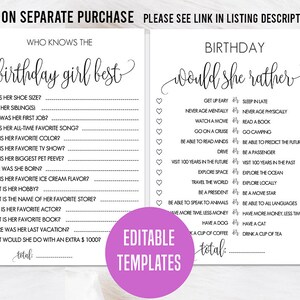 Favorite Memory of the Birthday Girl, Editable Favorite Memory Game ...