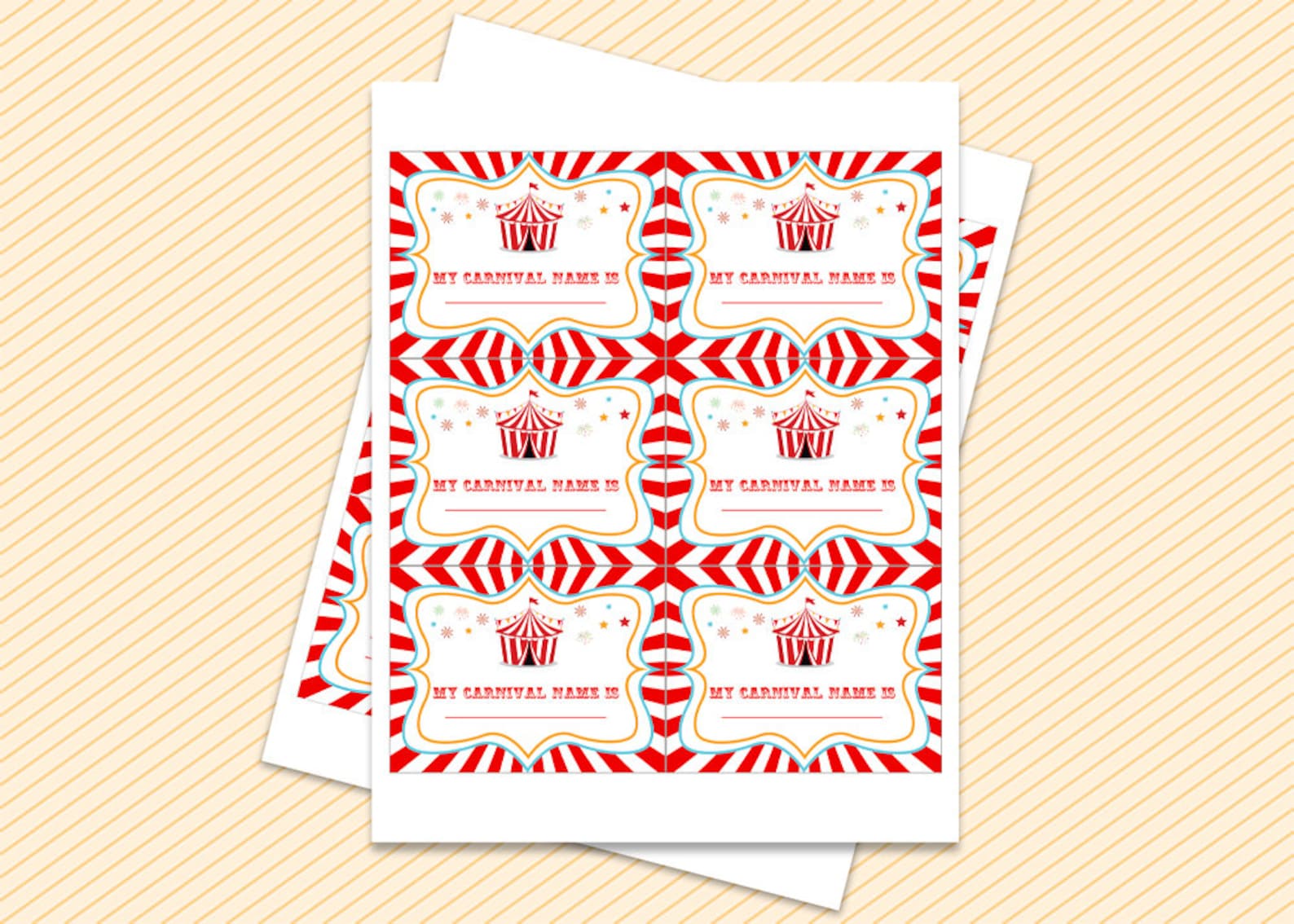 Carnival Name Sign and Card, Printable, Circus Names Poster, What's ...