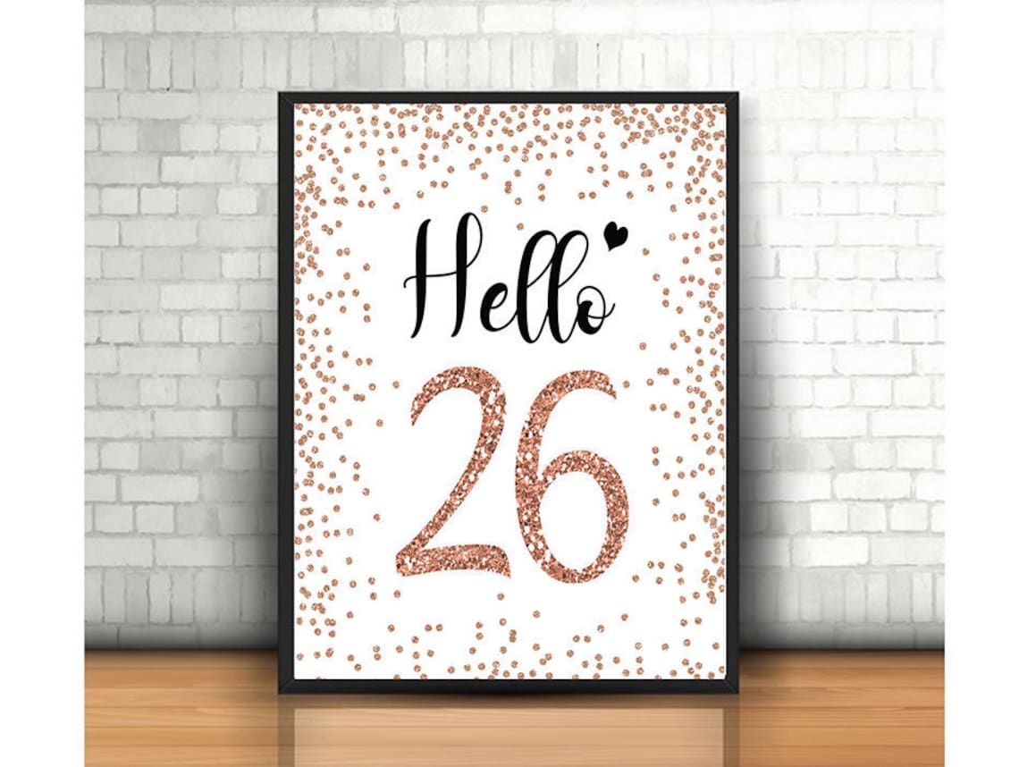 26th Birthday Signs Bundle, Cheers to 26 Years, Hello 26, Happy 26th ...