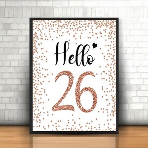 26th Birthday Signs Bundle, Cheers to 26 Years, Hello 26, Happy 26th ...