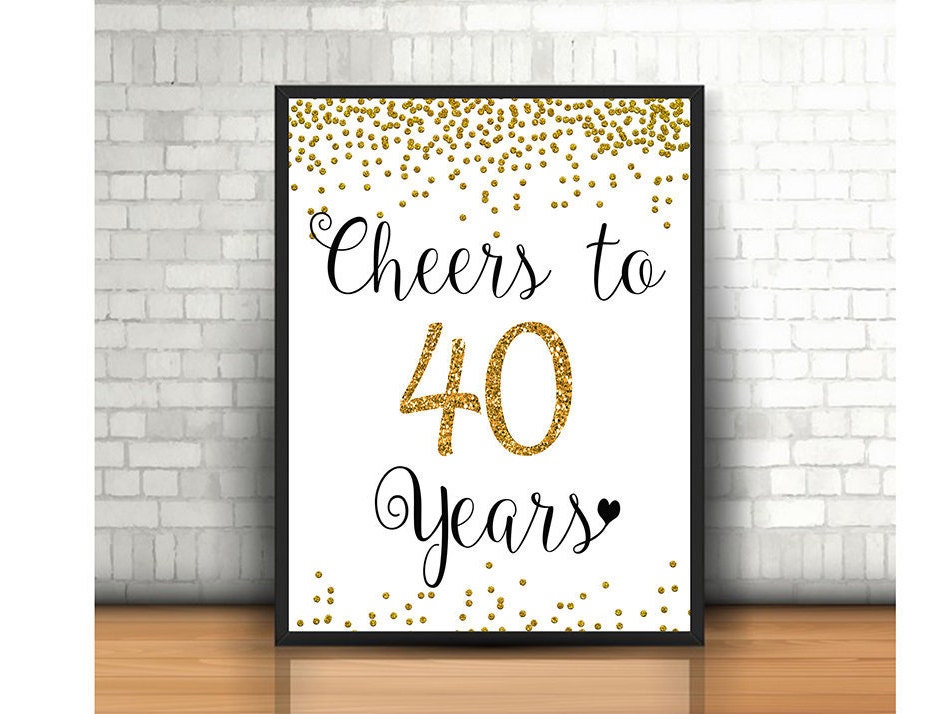 40th Birthday Decoration 40th Birthday Signs Bundle Cheers - Etsy