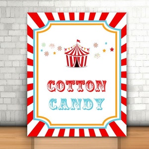 Carnival Birthday Signs, Carnival Cotton Candy Sign, Circus Sweets ...