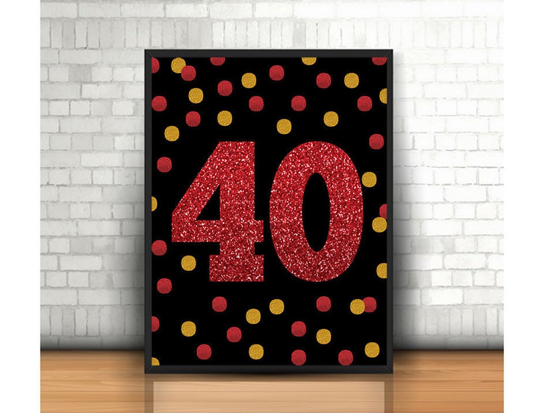 Ruby Red Anniversary Sign, 40th Anniversary Sign,40th Anniversary ...