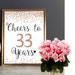 Cheers to 33 Years, 33rd Birthday Sign, 33rd Anniversary Sign, Rose ...