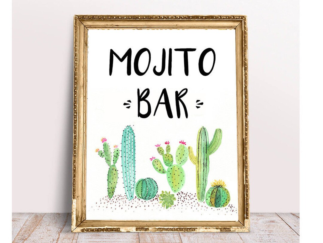 Mojito Bar, Mojito Bar Sign, Mexican Bridal Shower, Mexican Baby Shower ...