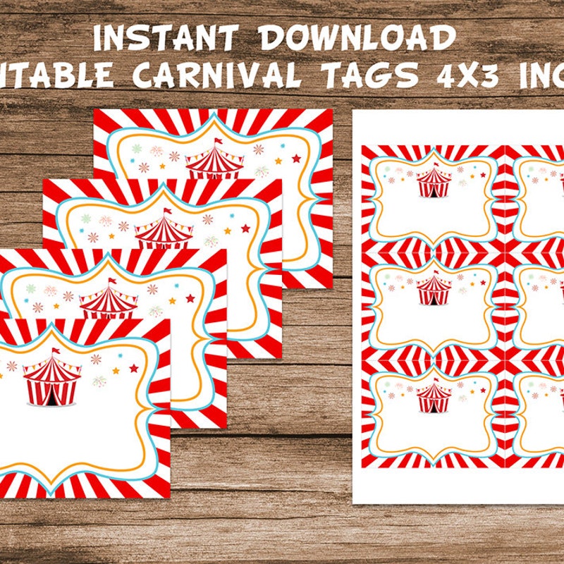 Carnival Food Labels - Etsy