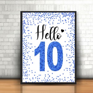10th Birthday Signs Bundle, 8x10, Cheers to 10 Years, Hello 10, Happy ...