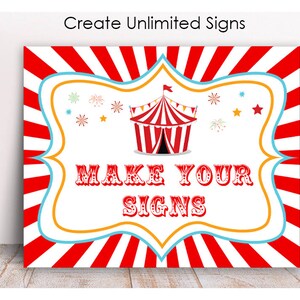Editable Carnival Party Sign, Printable, Circus Tent Sign, Circus ...