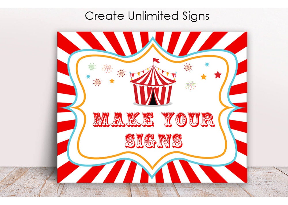 Editable Carnival Party Sign Printable Circus Tent Sign - Etsy Canada