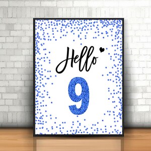 9th Birthday Signs Bundle, Cheers to 9 Years, Hello 9, Happy 9th ...